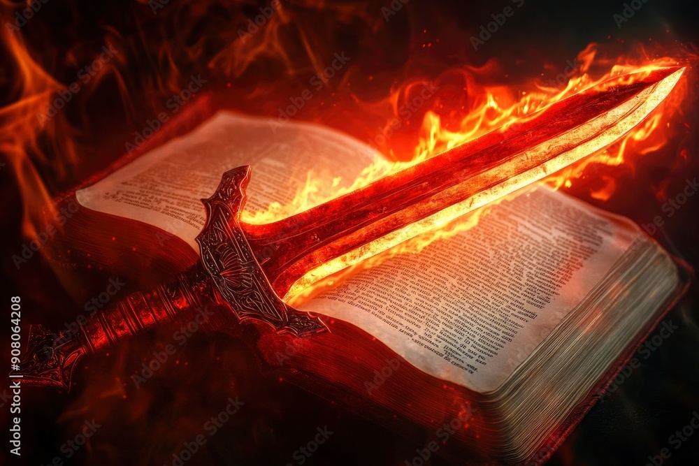 Sword of the spirit. Holy bible. For the word of God is living and ...