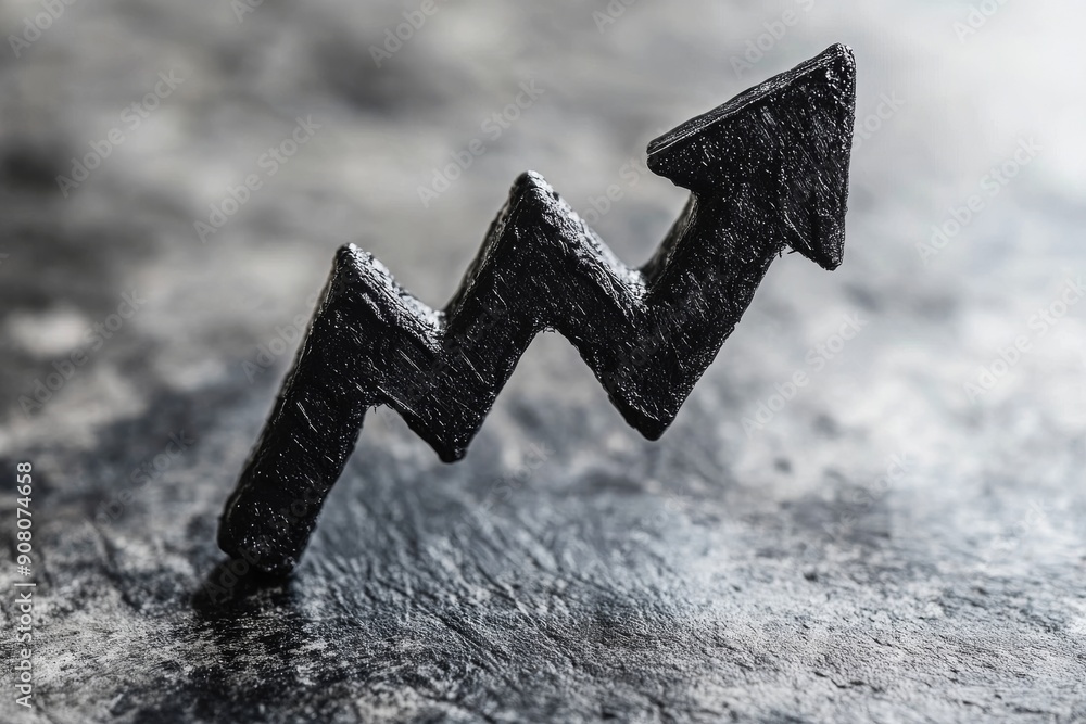 Ascend to Success: A black arrow pointing upwards, symbolizing growth ...