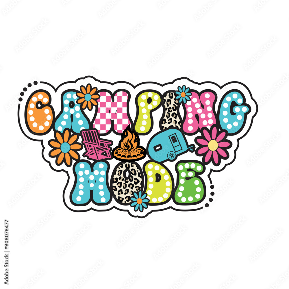 Camping mode svg png, Retro vintage, Race Checkered, leopard, dalmatian ...