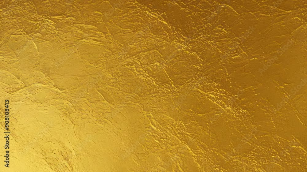 Gold wall texture background. Yellow shiny gold foil paint on wall ...