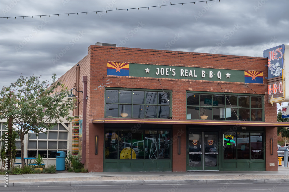 Joe's Real Barbeque restaurant in historic brick building in downtown ...