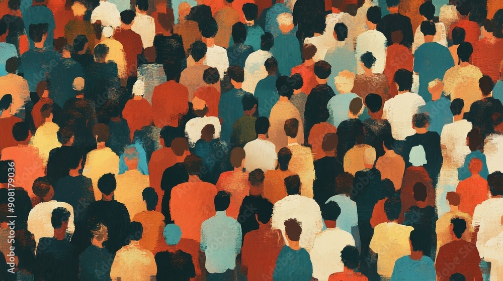 Diverse Crowd of People Standing Together in Unity - A vibrant ...
