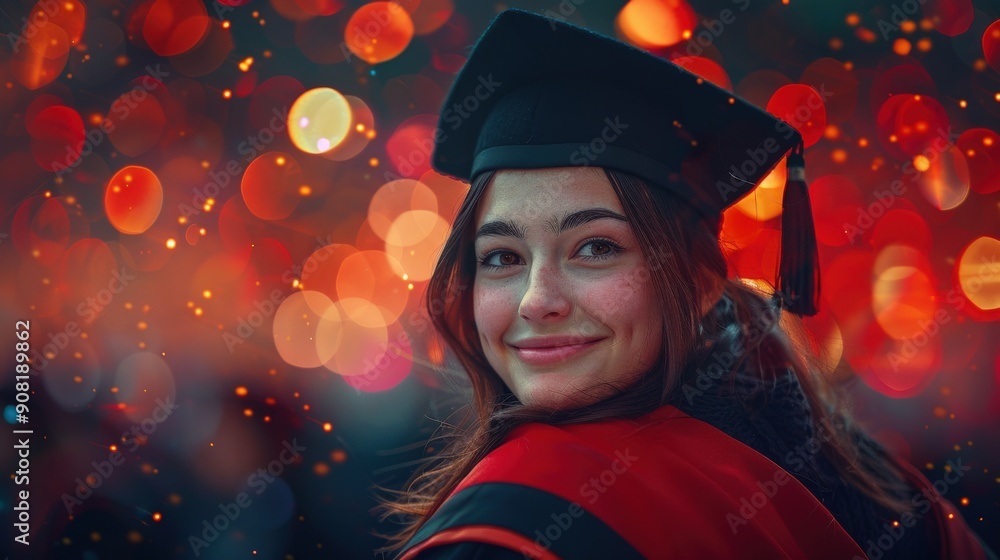 High-resolution capture of a graduation ceremony, emotional tears and ...