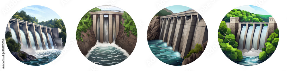 Dam clipart collection, symbol, logos, icons isolated on transparent ...