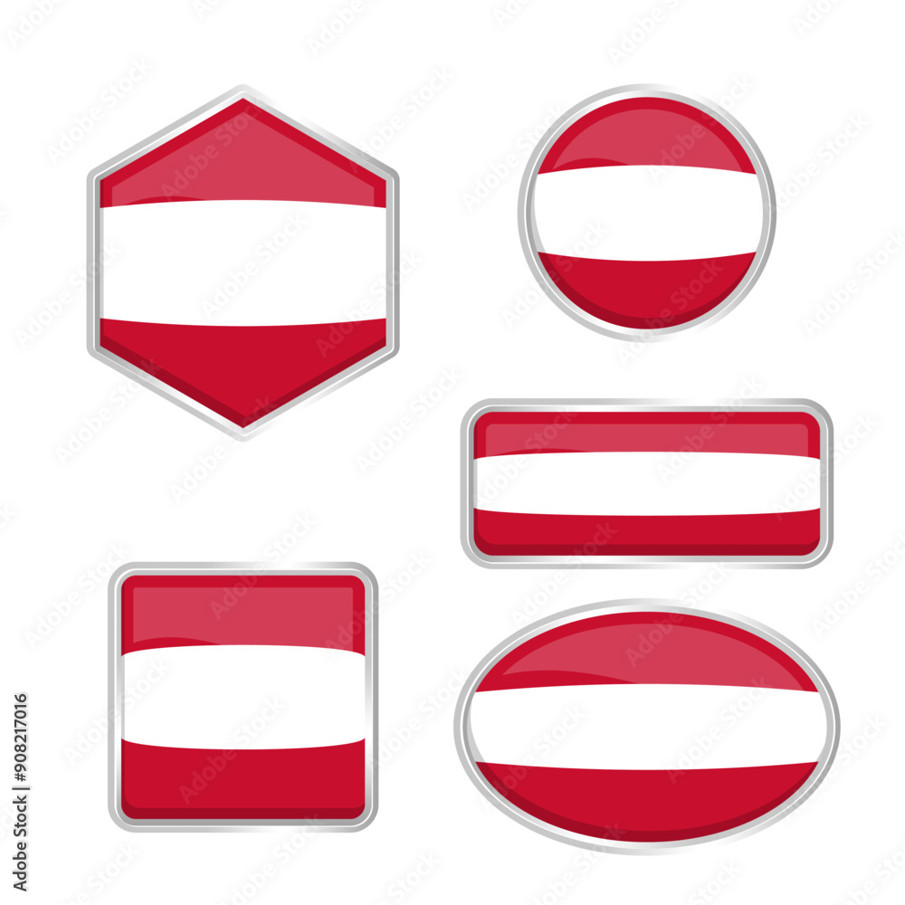 Austrian flag with various shapes vector eps for design element ...
