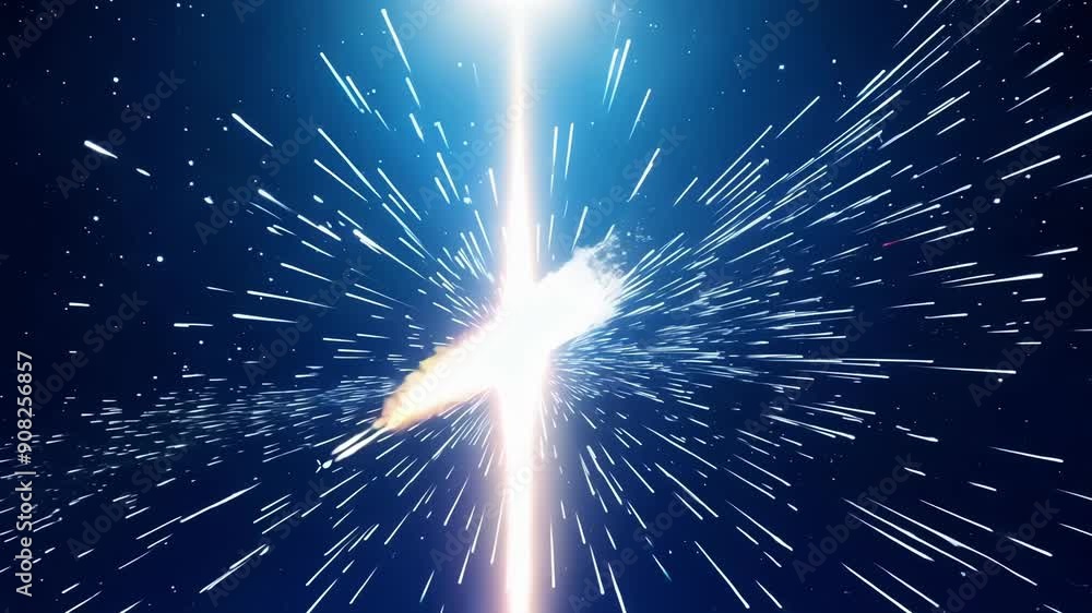 A radiant light spirit soaring through a starry night sky leaving ...