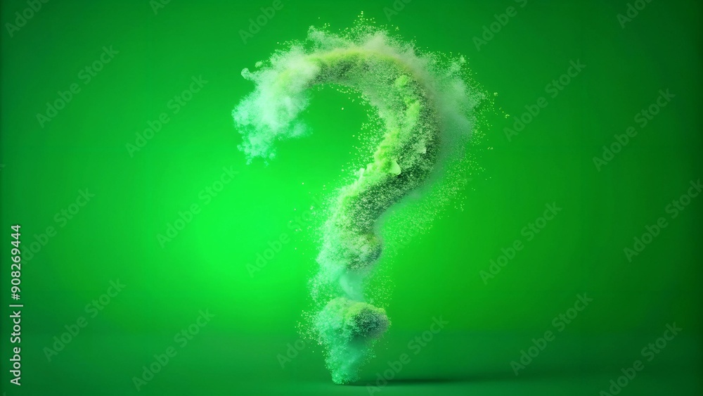 Watercolor Question Mark Particle Bounce: Artistic Green Screen Effect ...