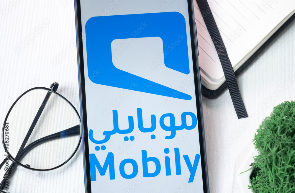 New York, USA - 1 August 2024: Etihad Etisalat Mobily Logo on Phone ...