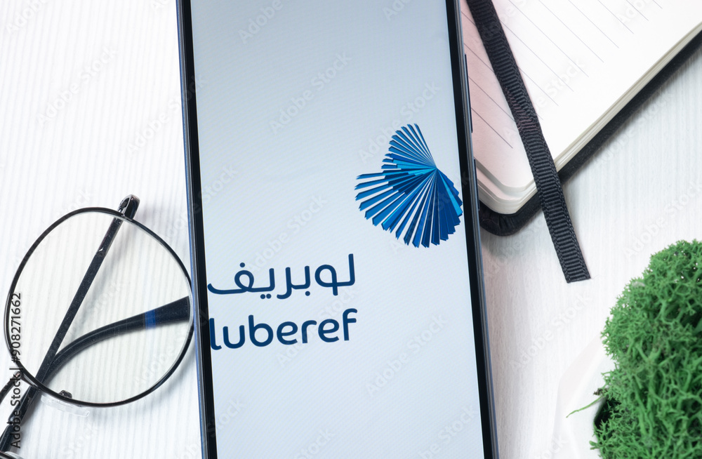 New York, USA - 1 August 2024: Luberef Saudi Aramco Base Oil Logo on ...
