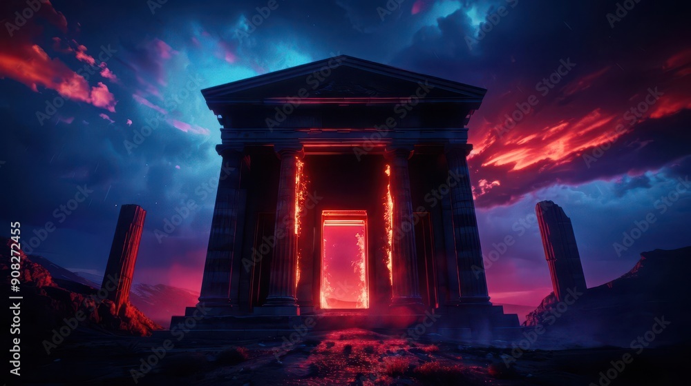 3D projection mapping on a historic monument, blending technology with ...