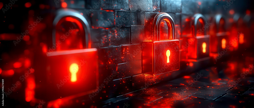 Multifactor authentication icons with padlocks, secure access systems ... Multifactor authentication icons with padlocks, secure access systems ...