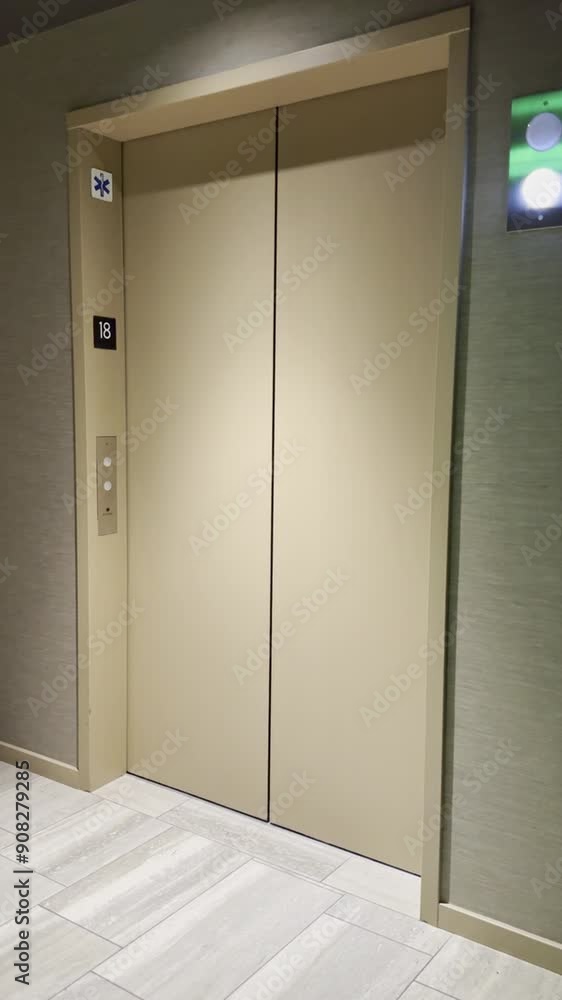 modern elevator devri closes video, elevator doors, elevator in a modern house, elevator in a ...