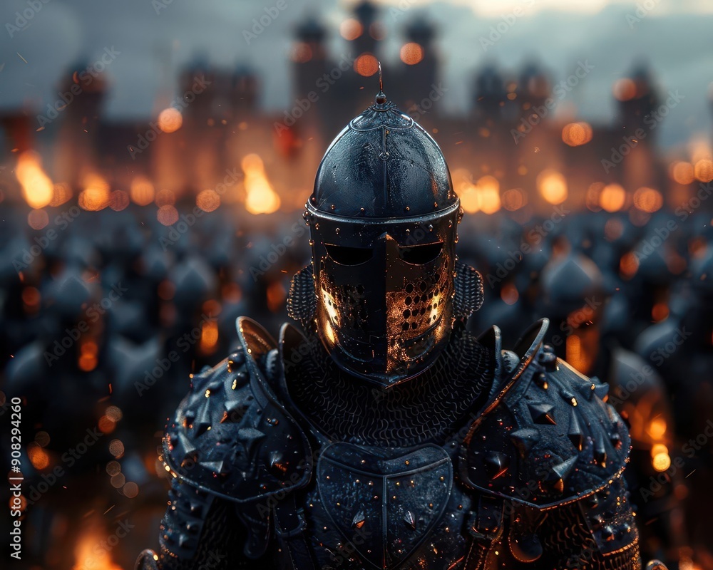 Medieval defense mechanisms like fortified castles and knights in armor ...