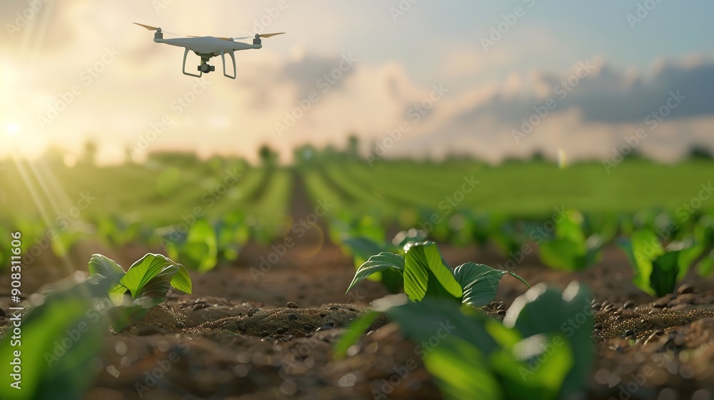 Futuristic Agricultural Automation: Drones and Machinery in Animated ...