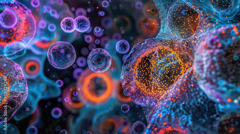 Produce a high-resolution image of vesicles under a microscope ...