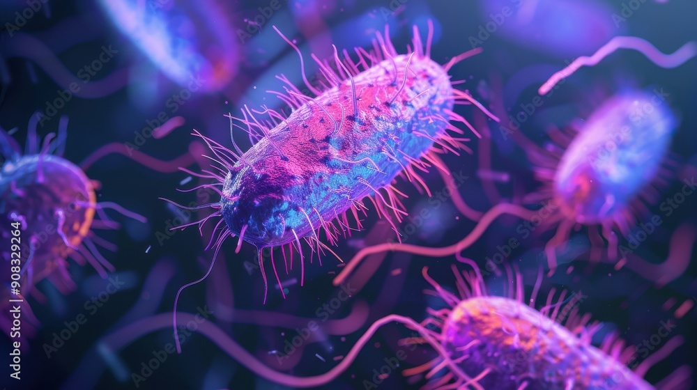 Generate an image showing the detailed anatomy of bacteria ...