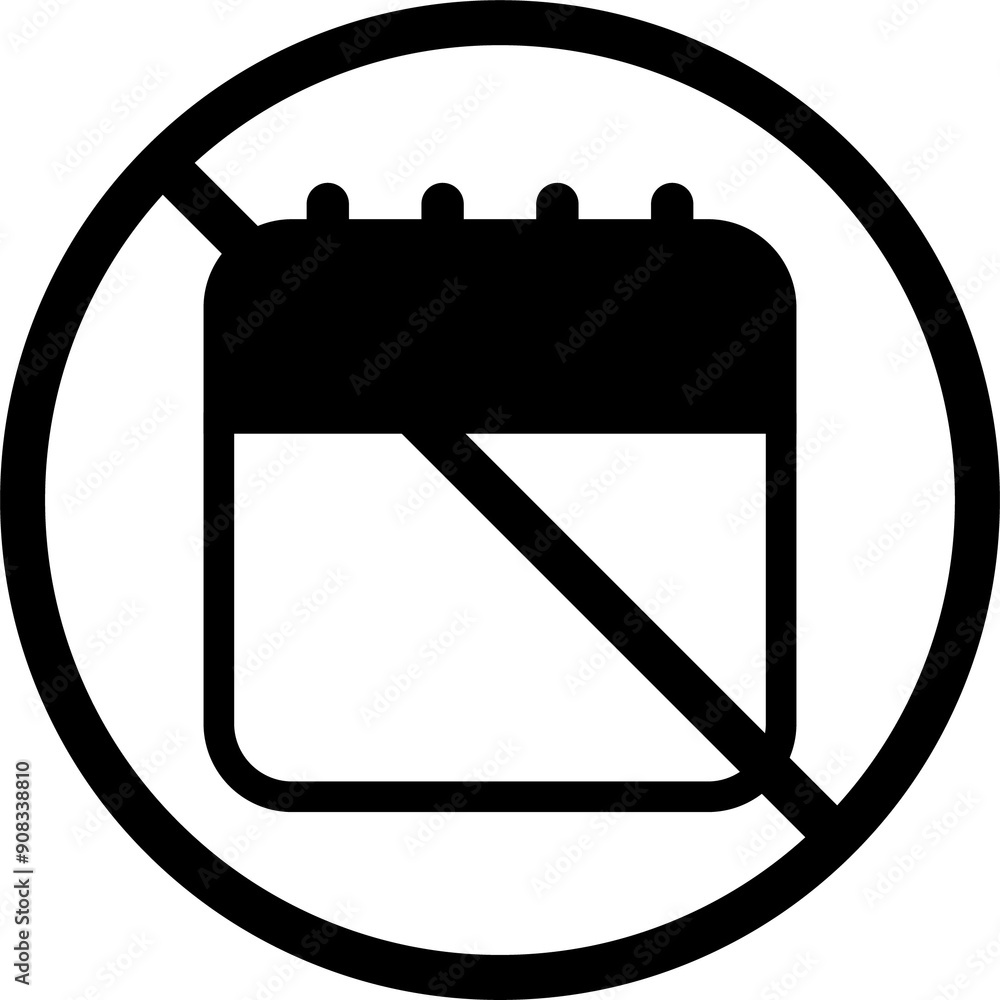 No calendar, clock icon. Simple thin line, outline illustration of time ...