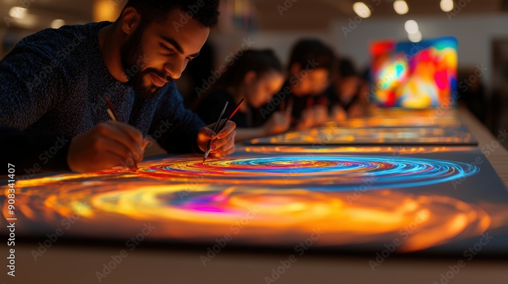 Innovative High-Tech Art Class: Students Creating Digital Paintings ...