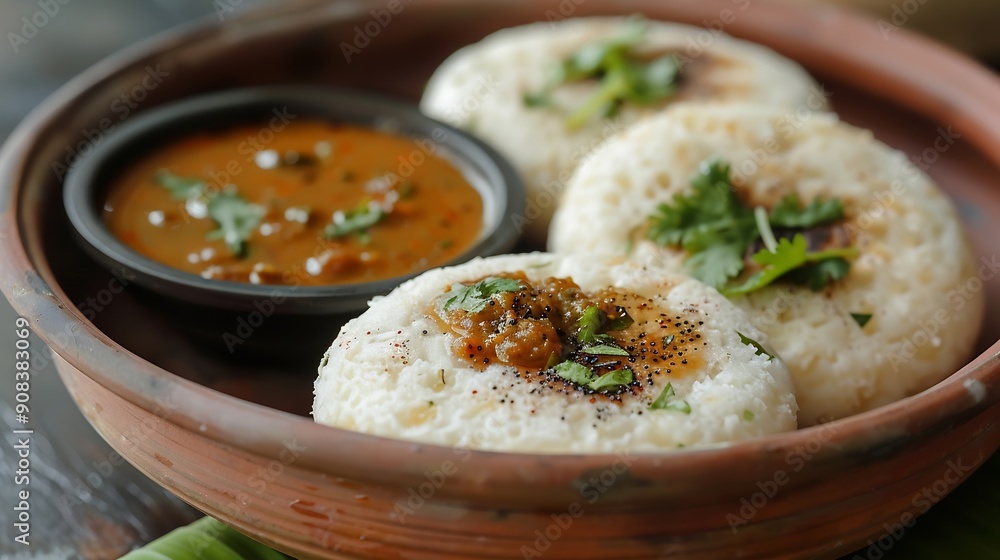 South Indian breakfast Ragi Idly nachni idly finger millet Idli in clay ...