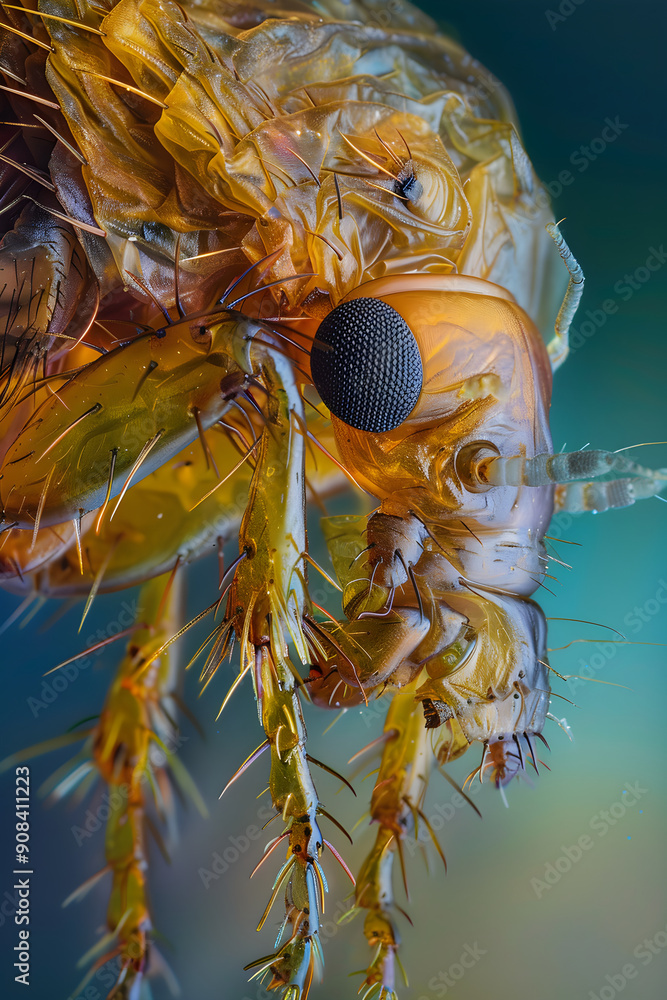 Detailed Macro Shot of a Flea Highlighting Its Intricate Structure and ...