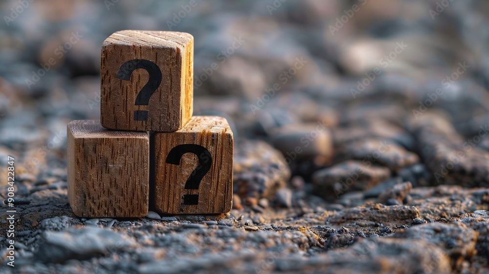 Blocks with question marks and copy space Questions and problem solving ...