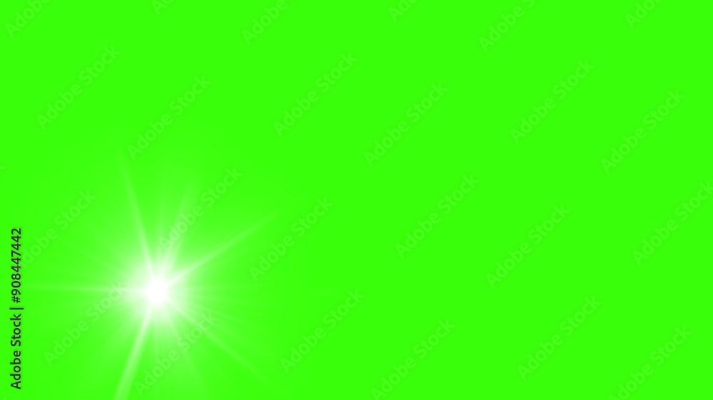 sunlight shining bright and glare - background green screen, flashing ...