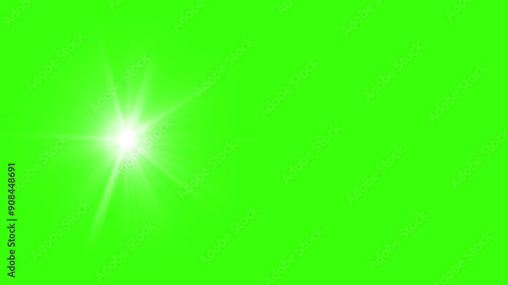 sunlight shining bright and glare - background green screen, flashing ...