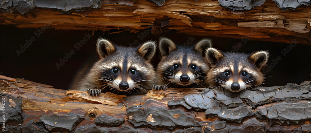 raccoons are mammal wild animal in North America or forest grassland ...