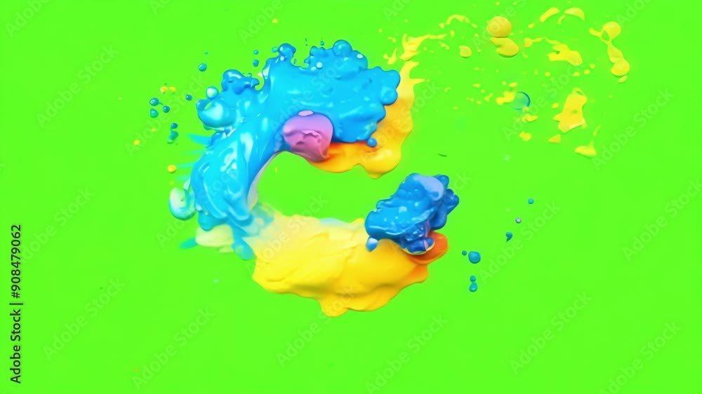 A flurry of animated paint splatters resembling a colorful tornado of ...