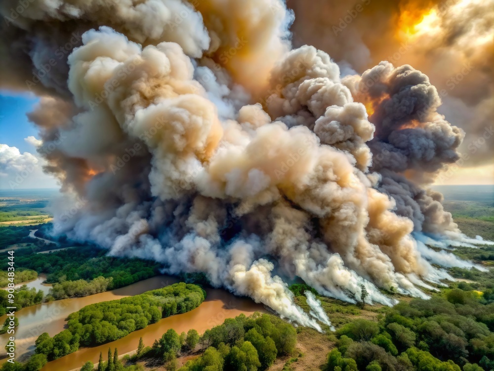 Thick plumes of smoke billow from multiple wildfires raging across ...