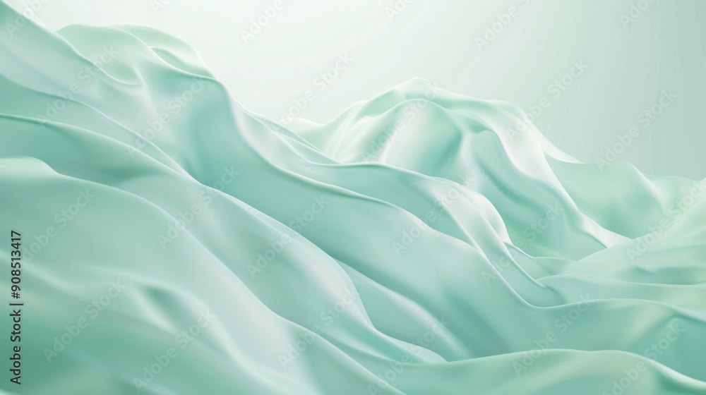 Smooth green fabric texture with gentle folds and elegant sheen for ...