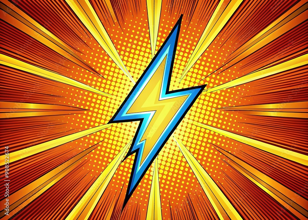 Energetic comic-inspired background featuring a bold, electrifying ...