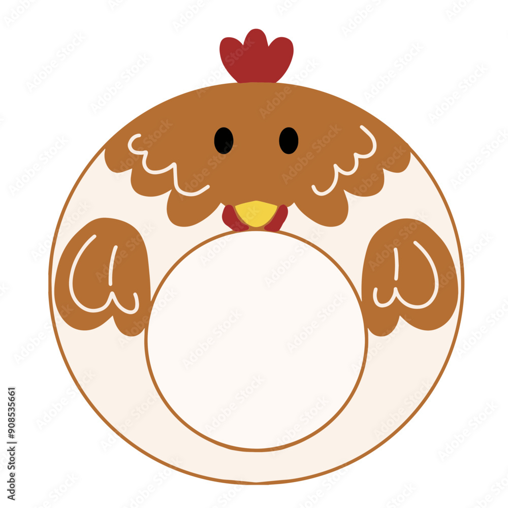 Cute name label,sticker name tag of Hen cartoon animal character design ...