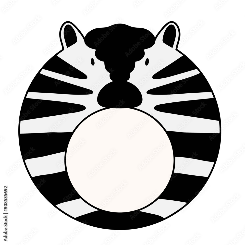 Cute name label,sticker name tag of Zebra cartoon animal character ...
