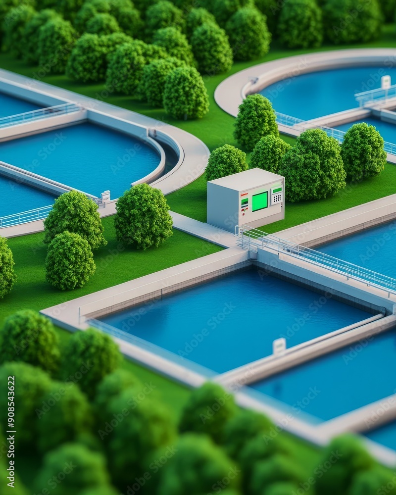 Diagram of a smart water grid system with sensors and automated ...