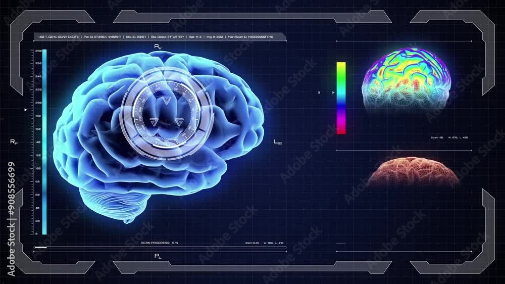 Digital Brain And Heart Scan Hud Screen Animation. Hud Animation Heart ... Digital Brain And Heart Scan Hud Screen Animation. Hud Animation Heart ...