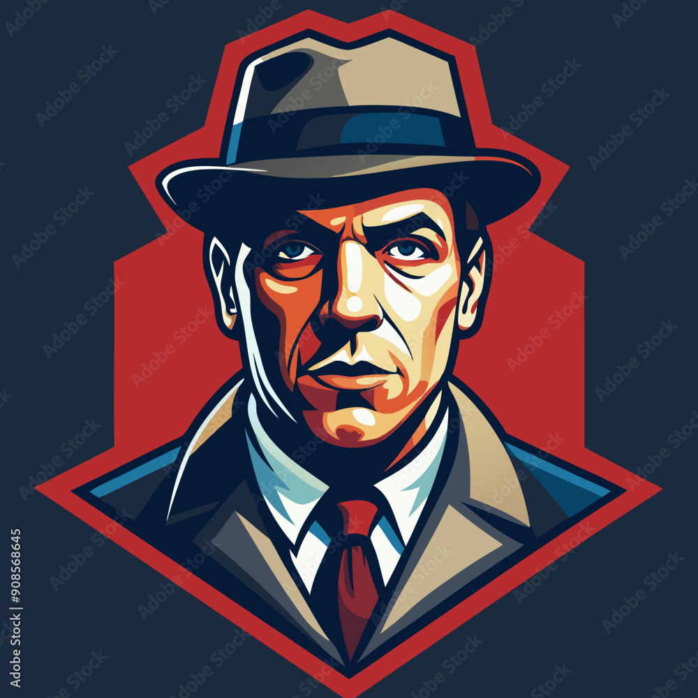 mafia logo sticker man vector art illustration Stock Vector | Adobe Stock