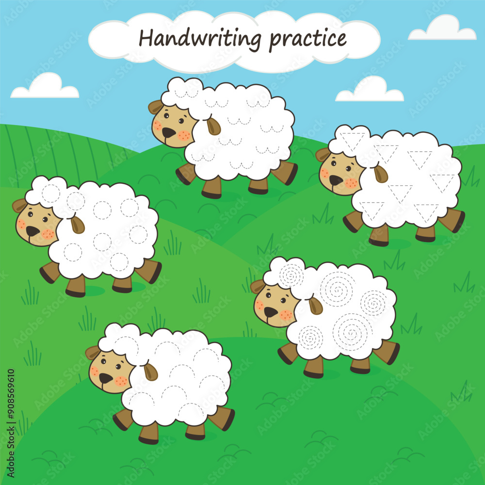 Game for preschool children. Handwriting for children. Learn to write ...