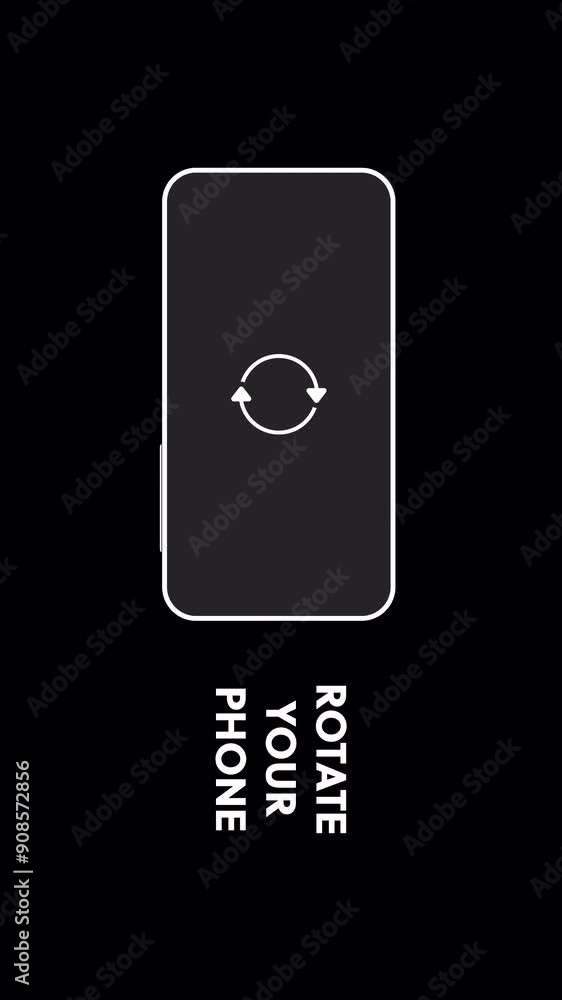 Rotate your phone with text animation, instruction viewers to switch ...