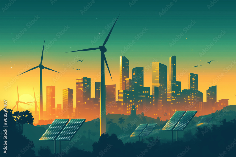 Design a banner that incorporates a modern city background with ...