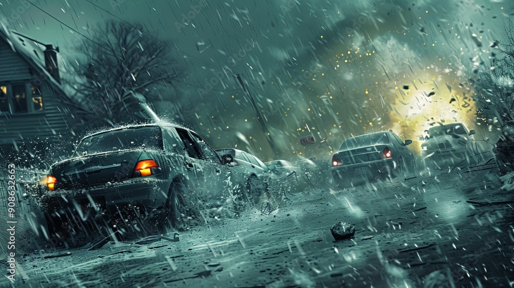 Hailstones the size of golf balls pummel the rooftops in a sudden ...