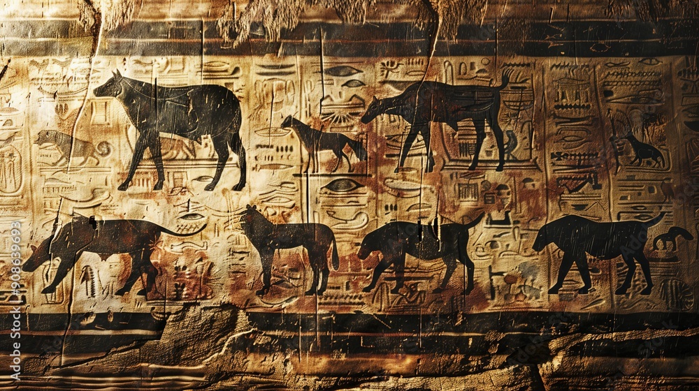 Immerse yourself in the ancient art of animal hieroglyphics, symbols of ...
