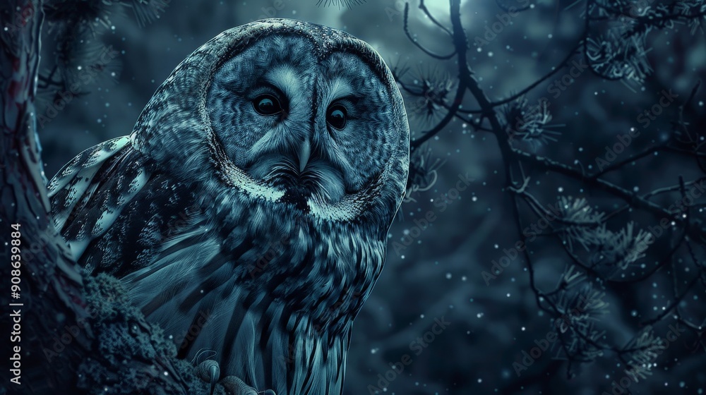 Immerse yourself in the nocturnal world of owl and bat illustrations ...