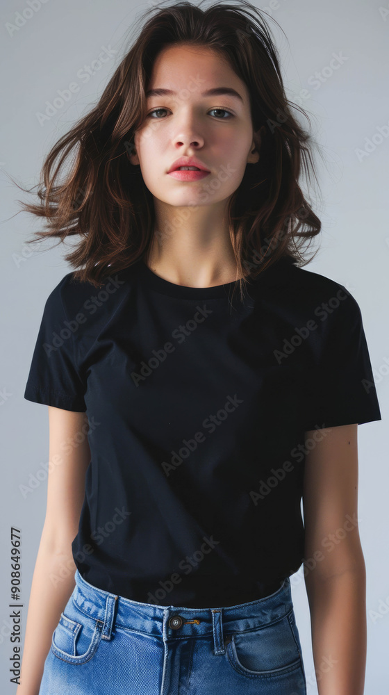 fashion photo, 24 year old girl facing the camera, complete body shot ...