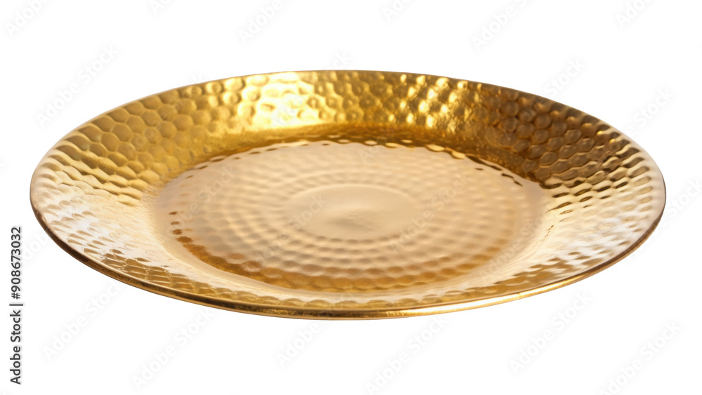 Hammered Golden Plate With Textured Finish, featuring a unique and ...