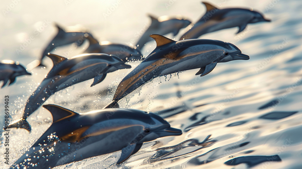 Dynamic Dance: Synchronized Acrobatics of a Dolphin Pod Stock ...