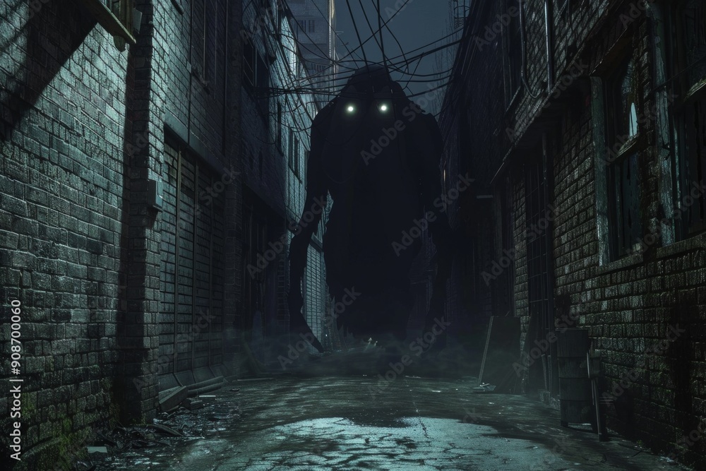 Shadow of the Unknown. A dark, looming shadow in the shape of a ...