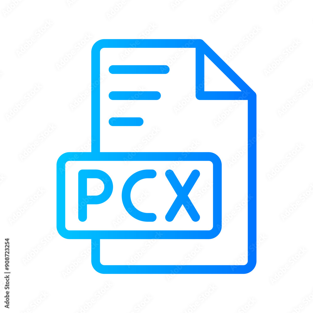 Pcx Document file picture gradient icon. format file type icons symbol ...