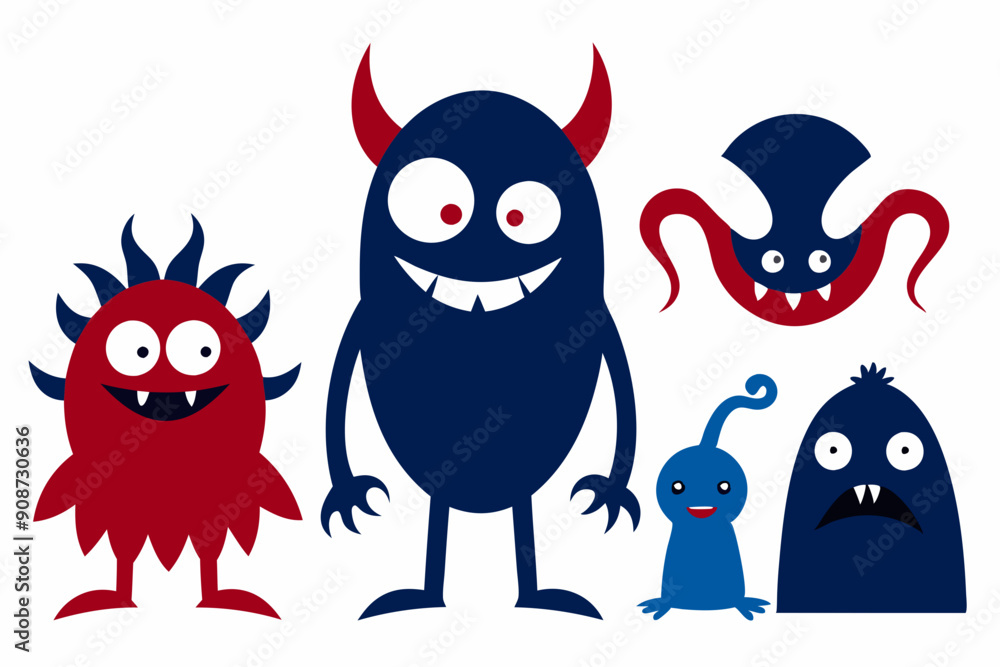 Monster Mash: Fun and Frightful Creature Vector Icons for T-Shirt ...