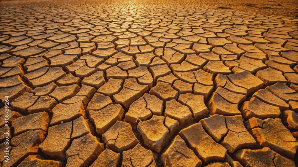 High-resolution photograph of severely cracked dry earth surface ...